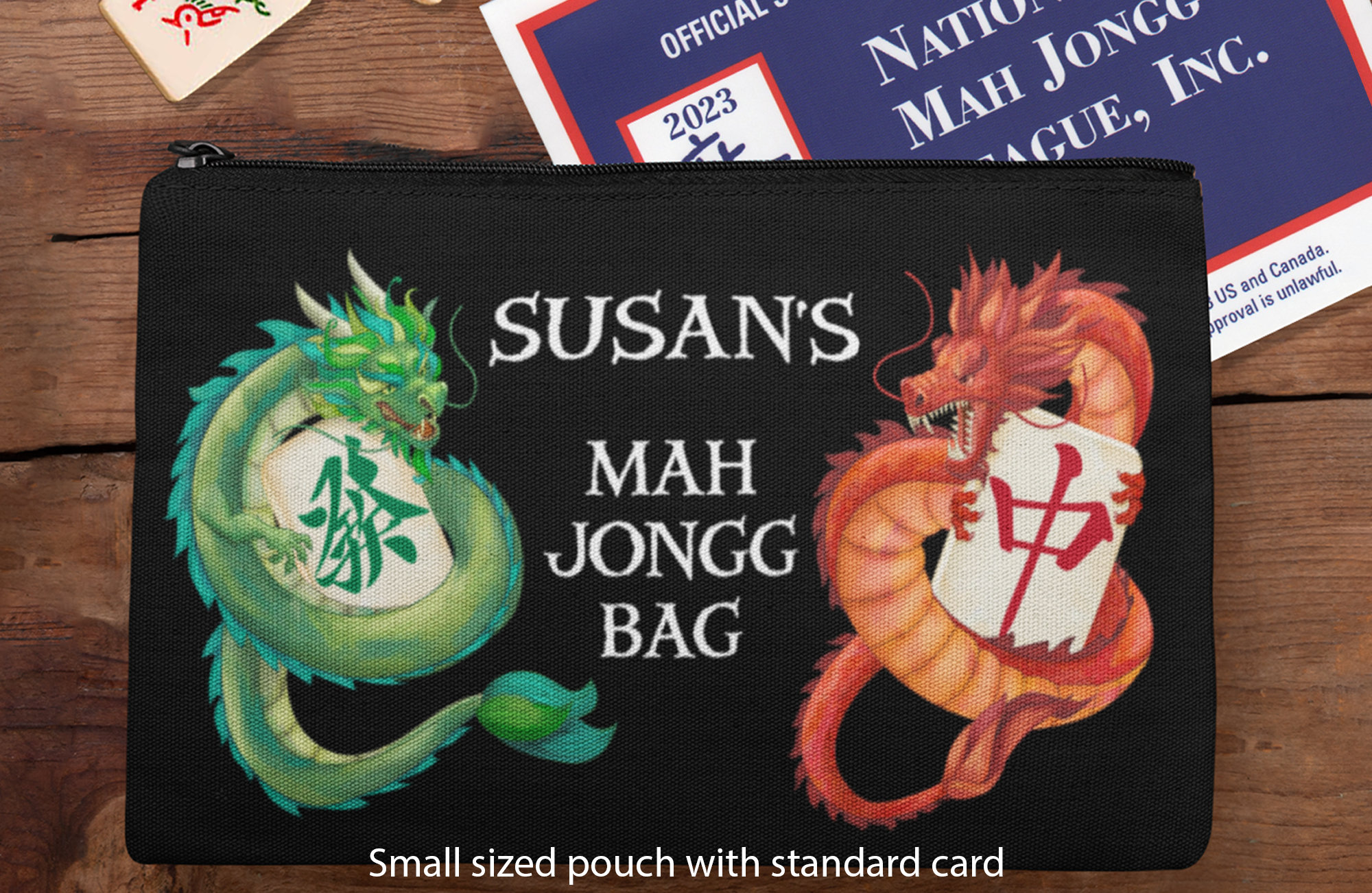 Mahjong Card and Coin Pouch, A Personalized Stylish Zipper Bag With ...