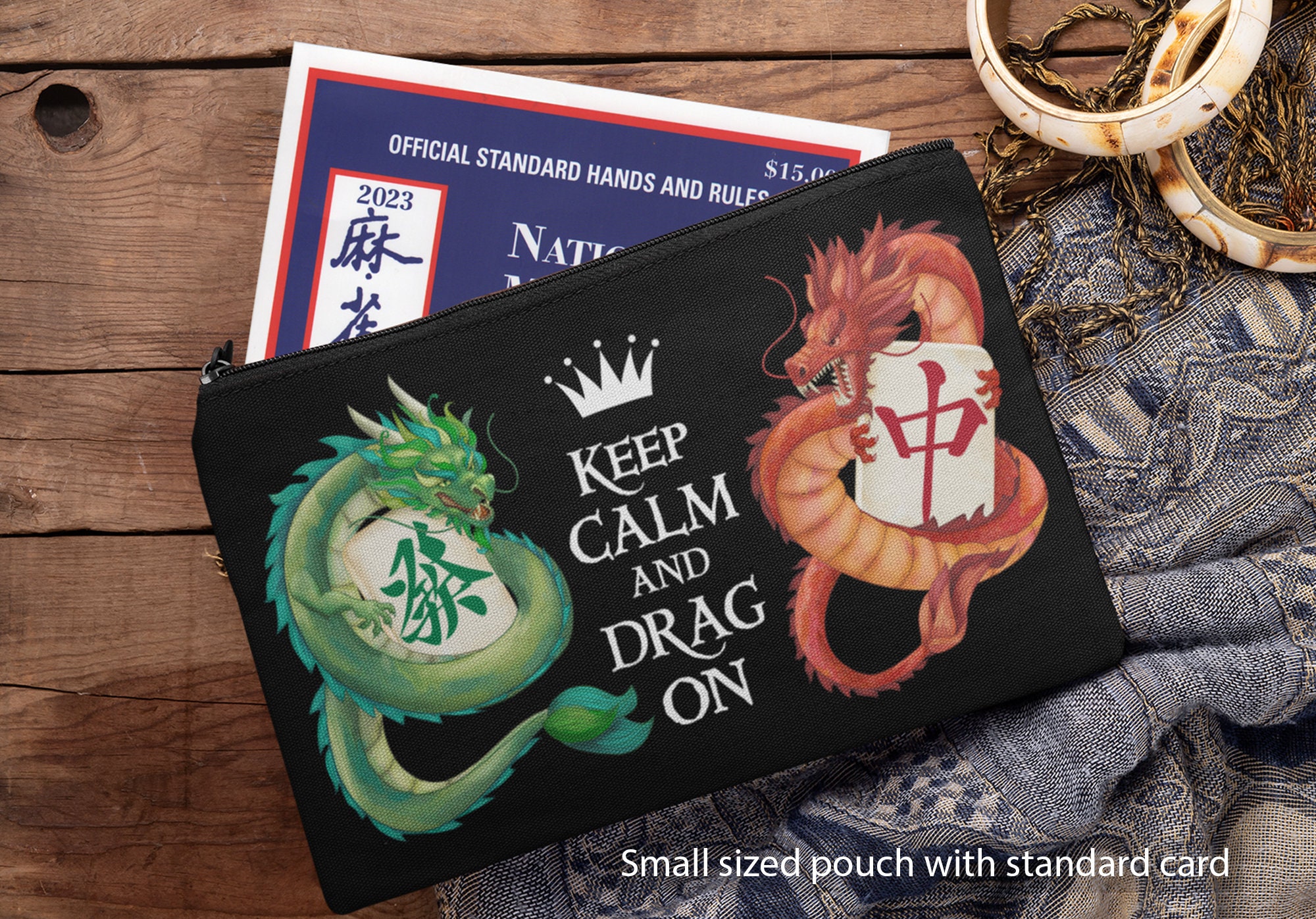 Mahjong Card and Coin Pouch, A Personalized Stylish Zipper Bag With ...