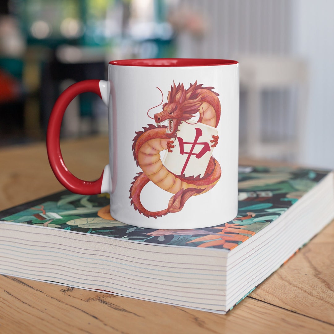 Mahjong Red Dragon Mug, Celebrate the Year of the Dragon, Red Dragon ...