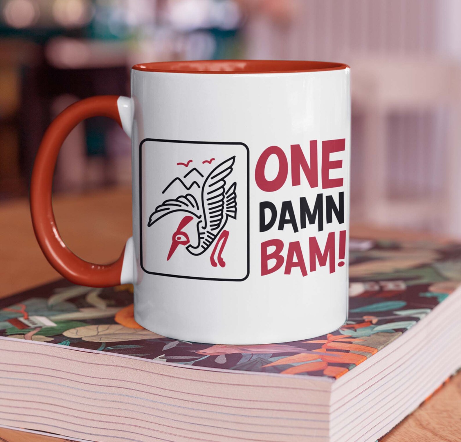Funny Mahjong Coffee Mug, One Damn Bam! Humorous Mahj Bird Joke, Fun ...