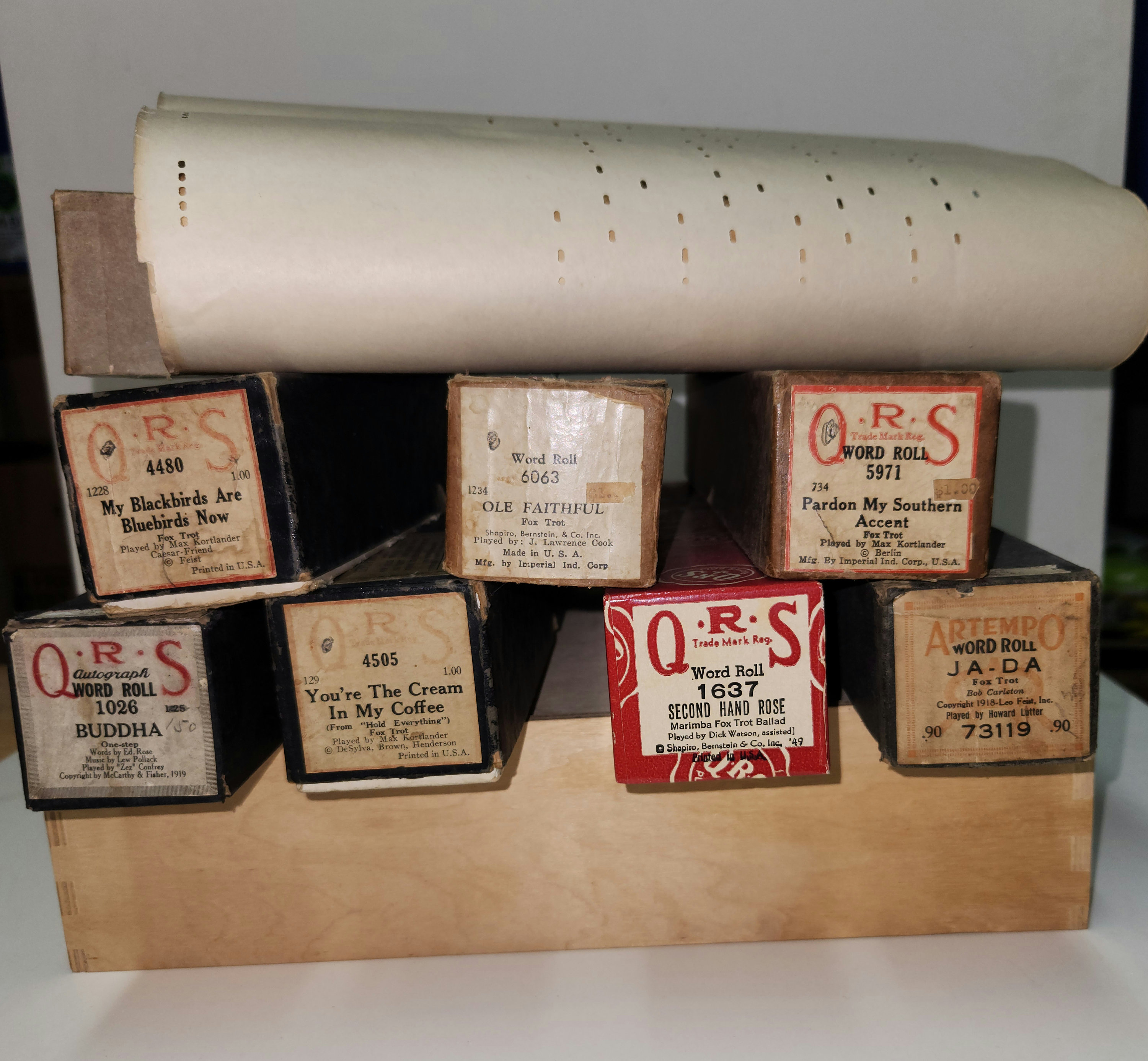 Vintage Player Piano Rolls - Etsy