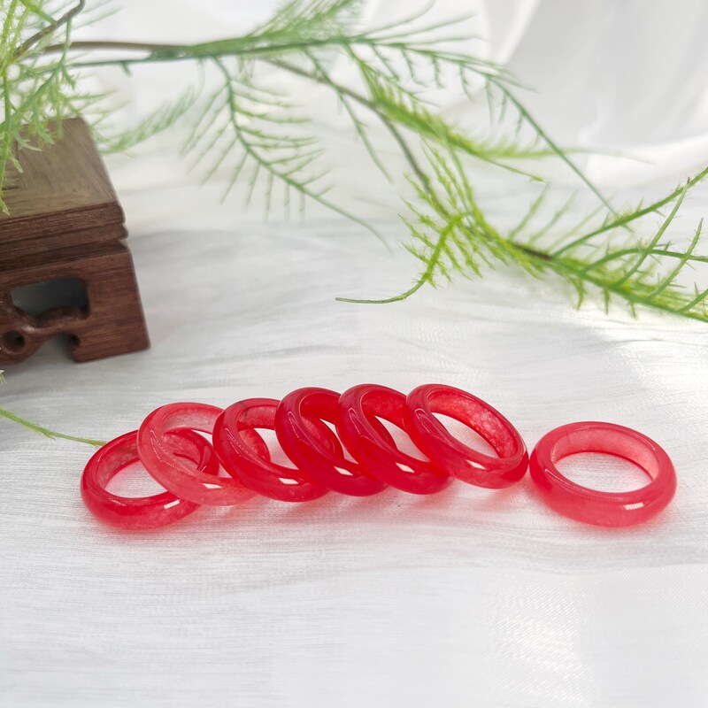 Red Jade Ring - Etsy