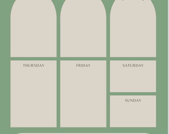 Fairycore Green Digital Weekly Planner Template - Etsy