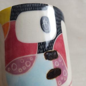 Handbuilt Porcelain Mug With Underglaze Painting and Sgraffito Carving ...