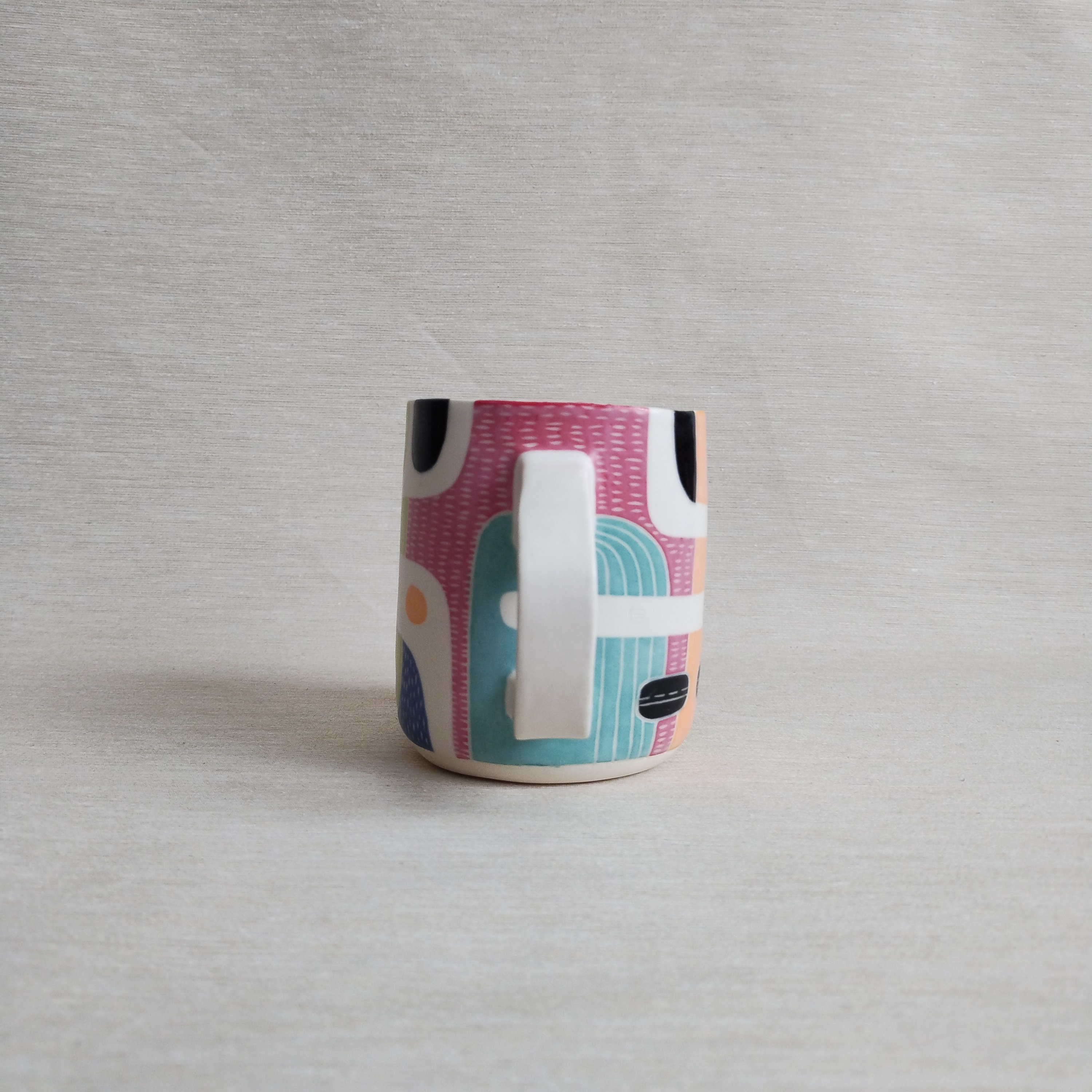 Handbuilt Porcelain Mug With Underglaze Painting and Sgraffito Carving ...