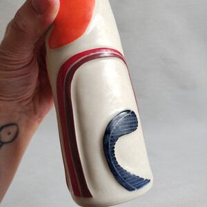 Handbuilt Porcelain Stem Vase, Bud Vase, With Colorful Abstract ...
