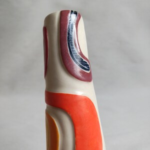 Handbuilt Porcelain Stem Vase, Bud Vase, With Colorful Abstract ...