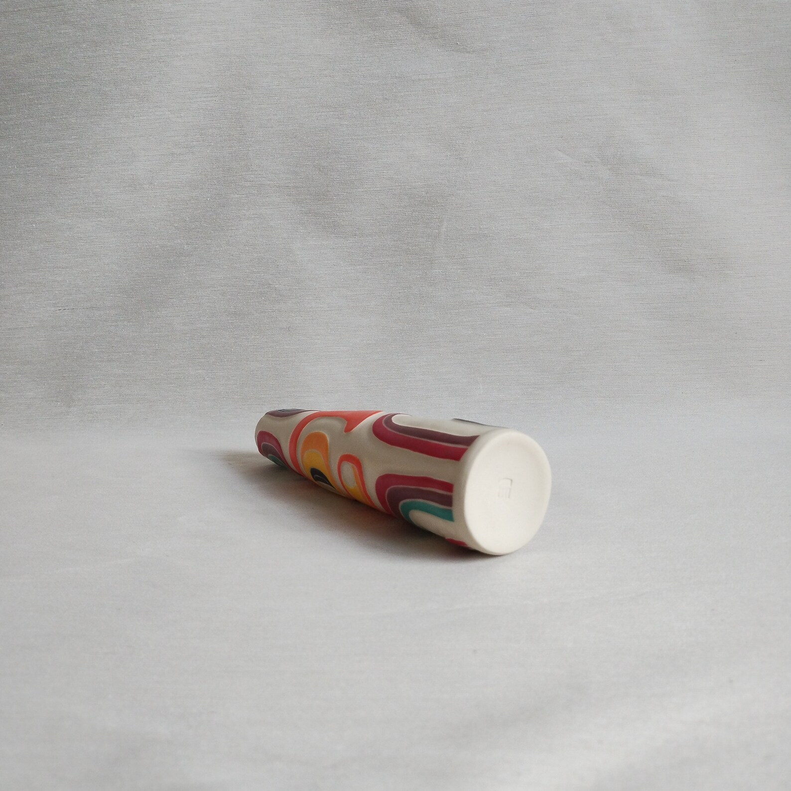 Handbuilt Porcelain Stem Vase, Bud Vase, With Colorful Abstract ...