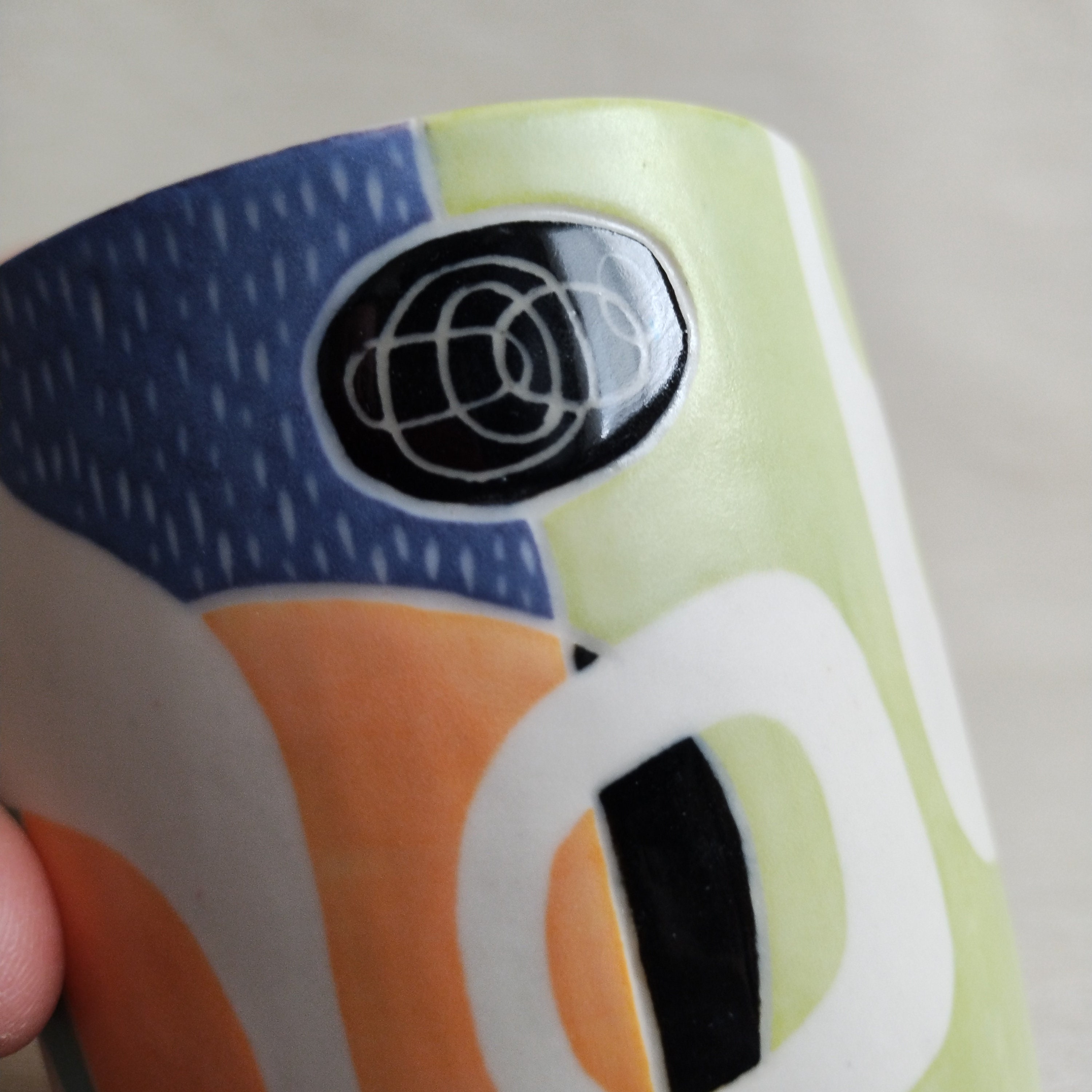 Handbuilt Porcelain Mug With Underglaze Painting and Sgraffito Carving ...