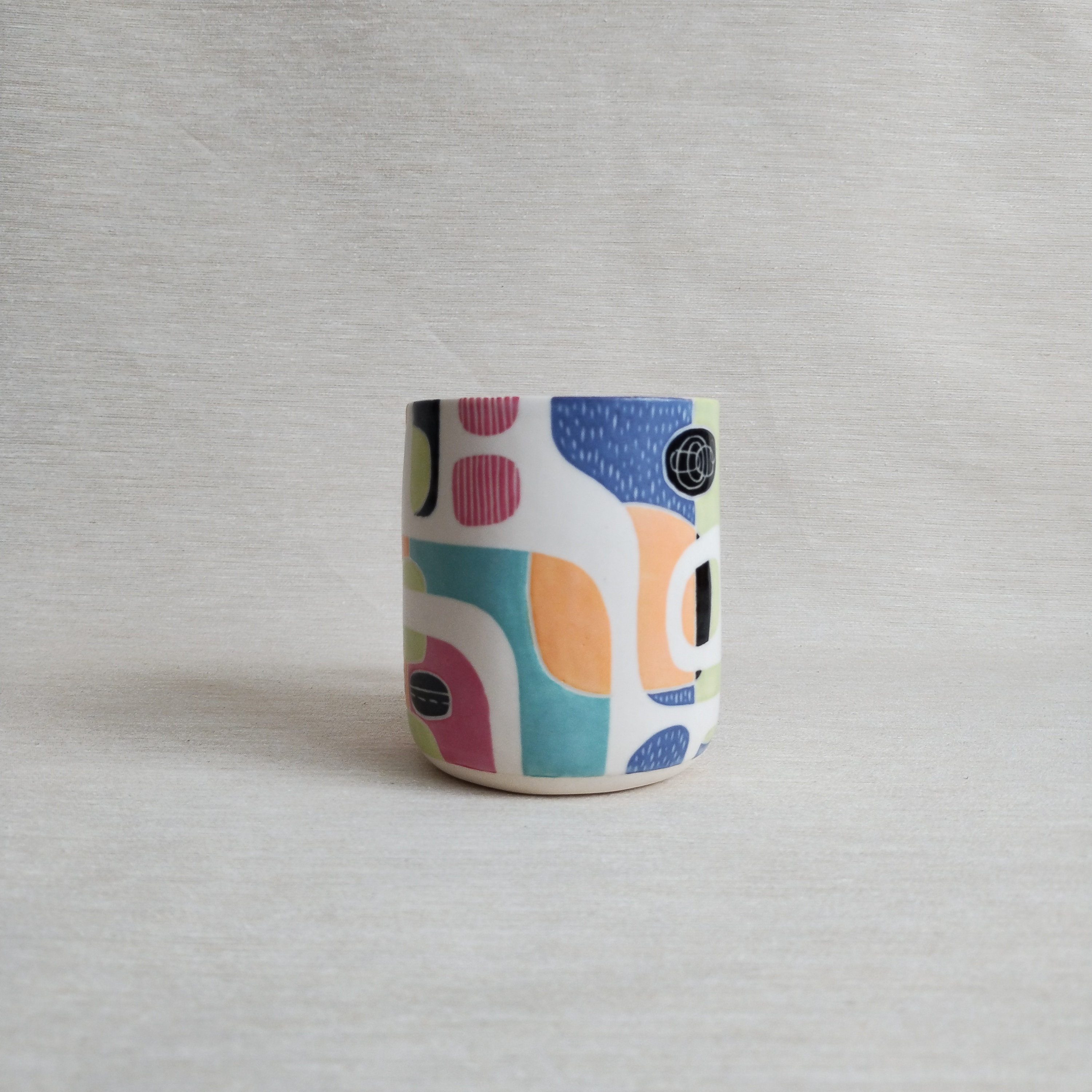 Handbuilt Porcelain Mug With Underglaze Painting and Sgraffito Carving ...