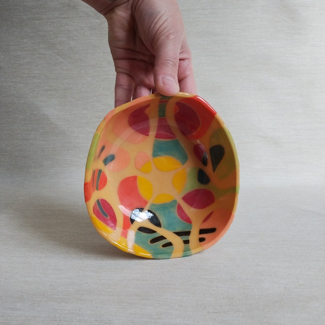 Handbuilt Bowl, Pinch Formed From Peach-stained Porcelain, With ...