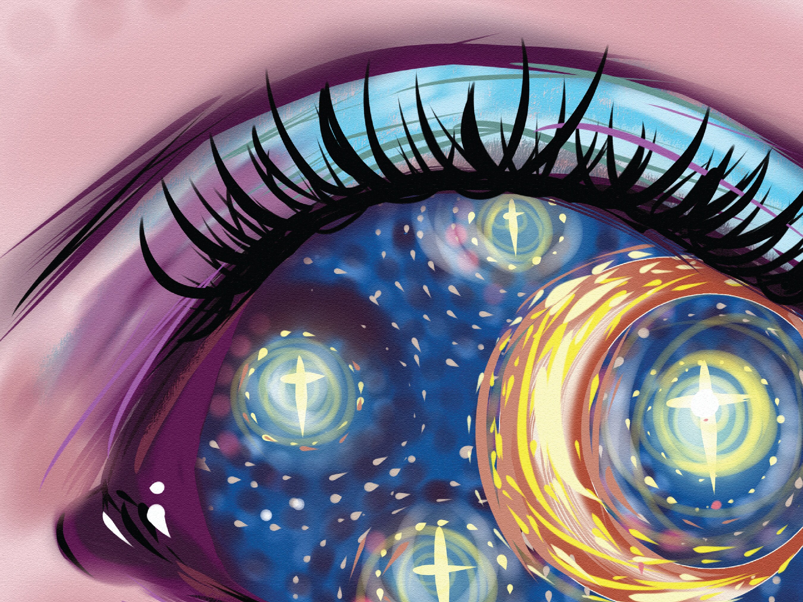 Art Print "galactic Eye"| Galactic Eye Illustration| Abstract Eye Wall ...