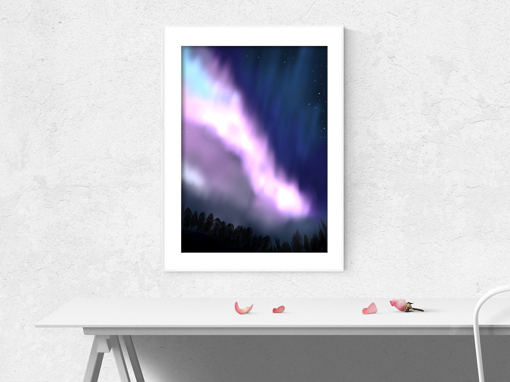 Art Print "aurora"| Illustration Aurora| Northern Lights Wall Art ...