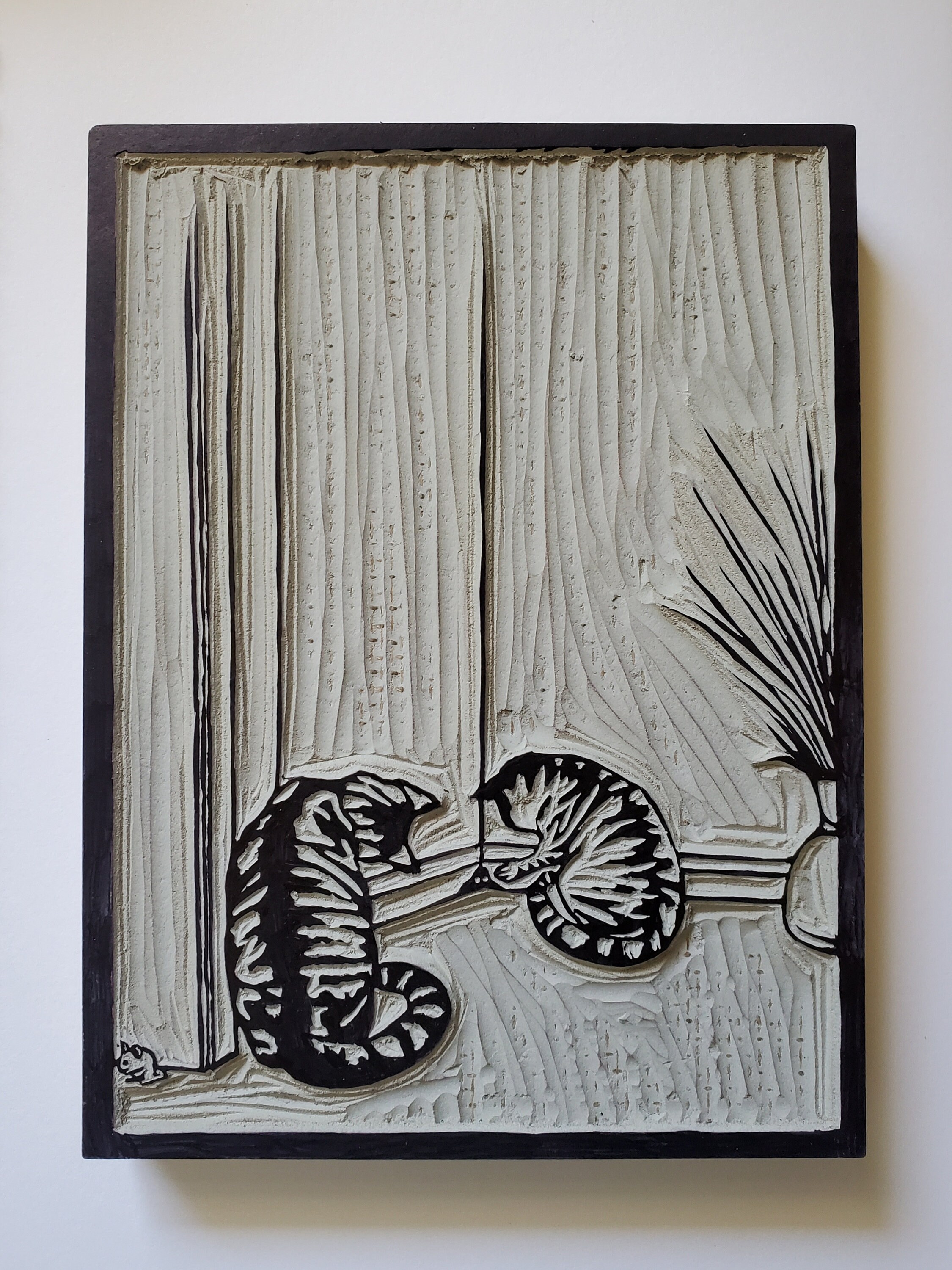 Original Linocut Print "Frank & Richard" In Printmaking