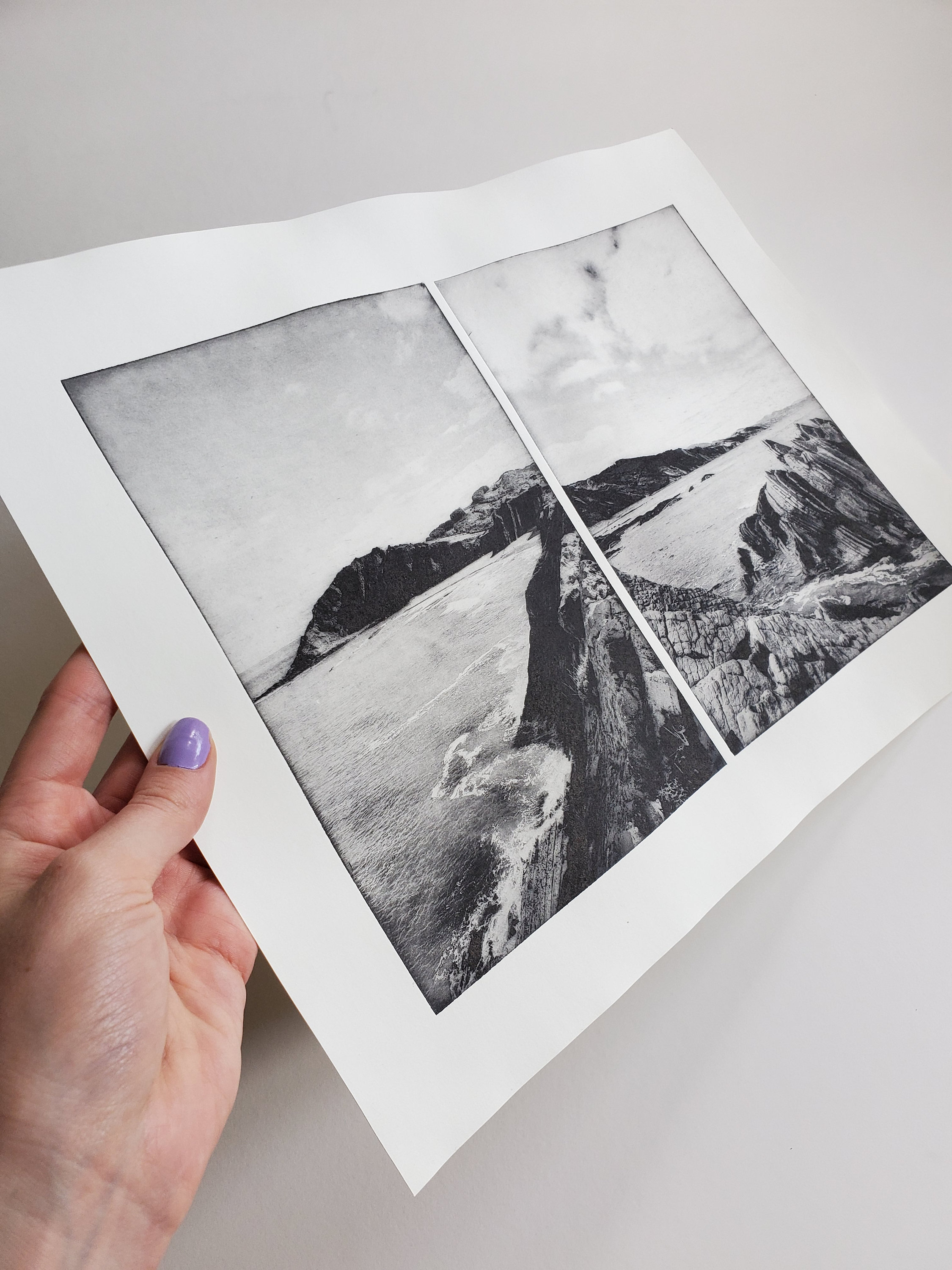 Original Diptych Photopolymer Print zumaia - Etsy