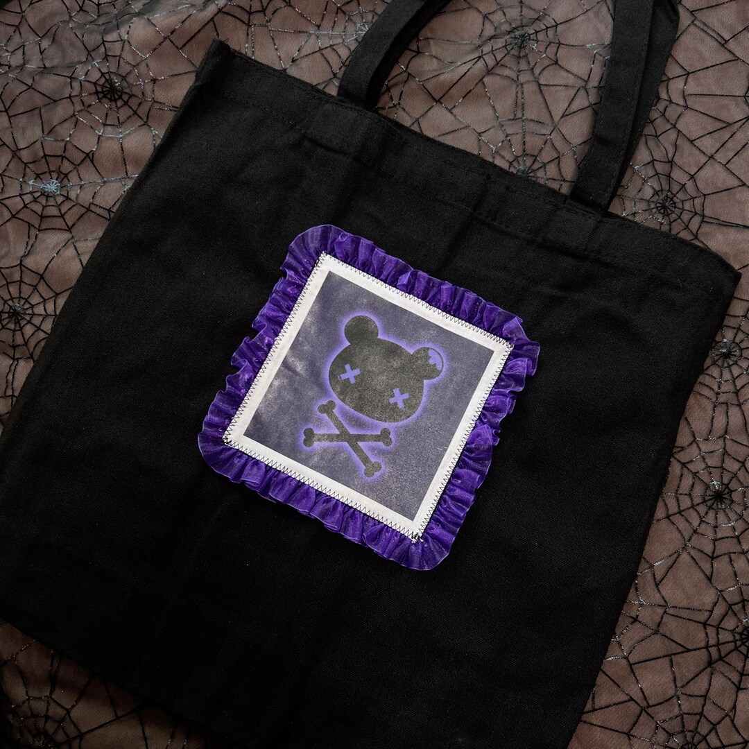 Zomnom Zombie Bear Frilly Skull Punk Kawaii Spooky Cute Tote Bag - Etsy