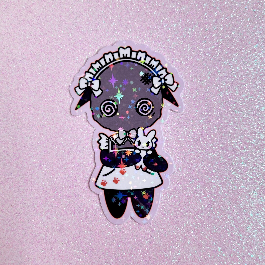 Omin Bloody Maid Bunny Kawaii Sparkly Sticker - Etsy