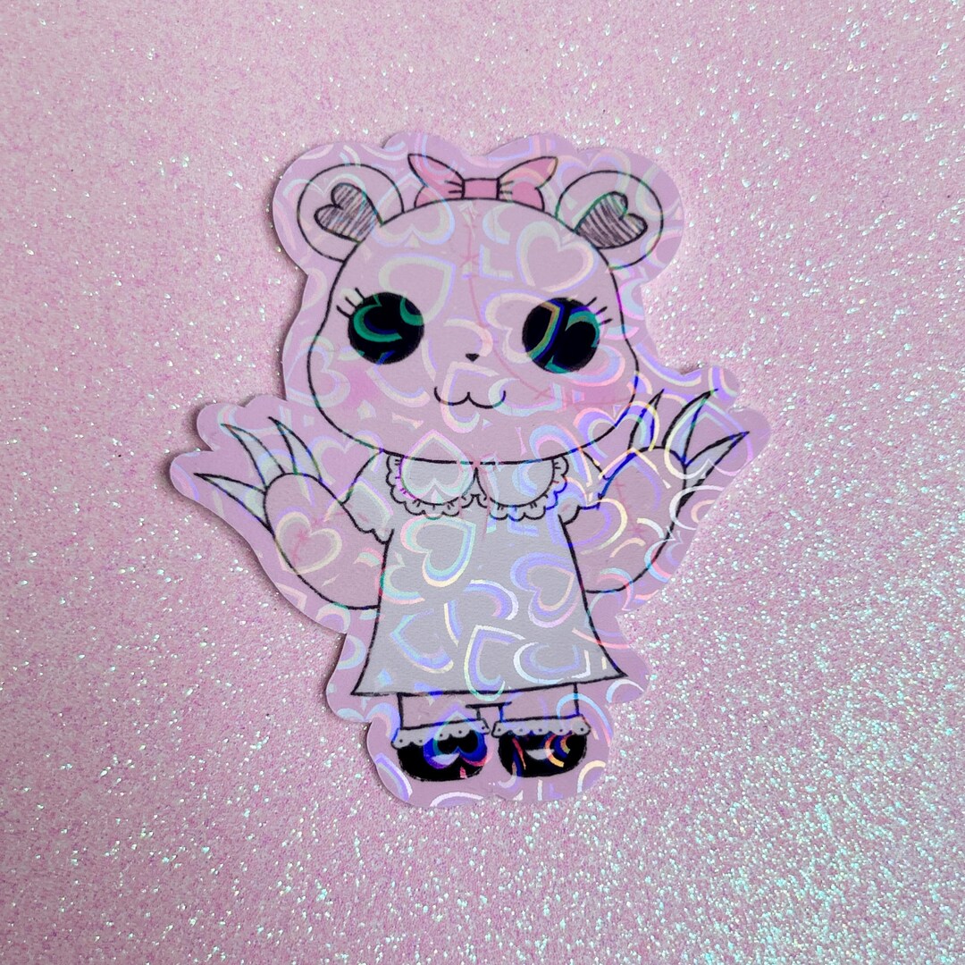 Tibby Teddy Bear Spooky Pastel Kawaii Doll Stitches Sparkly Hearts ...