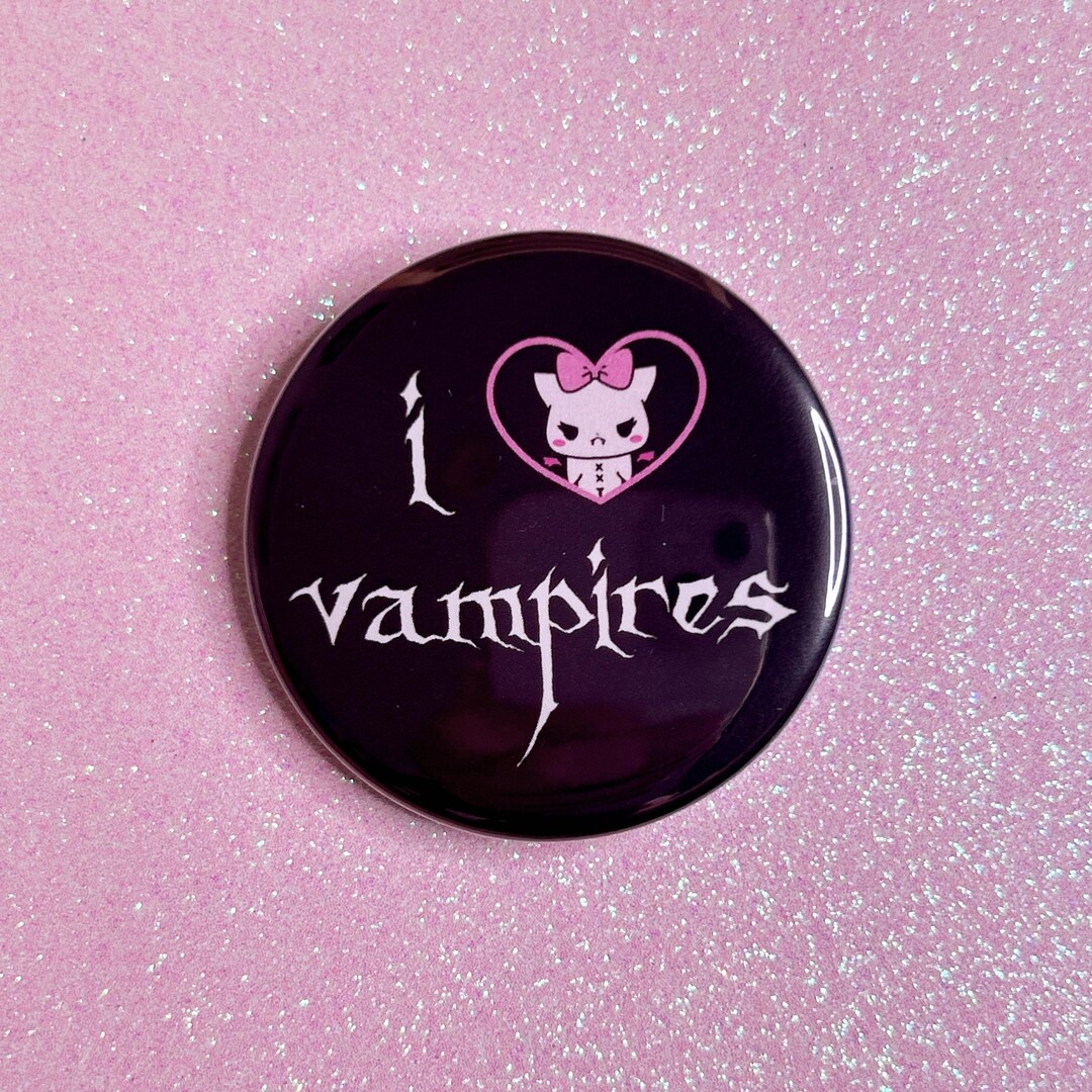 Bitten Vampire Kitten Bat I Love Vampires Bloody Kawaii Black Pin - Etsy