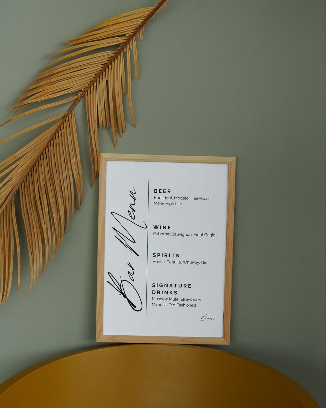 Event BAR MENU Printable Sign/banner Instant Download - Etsy