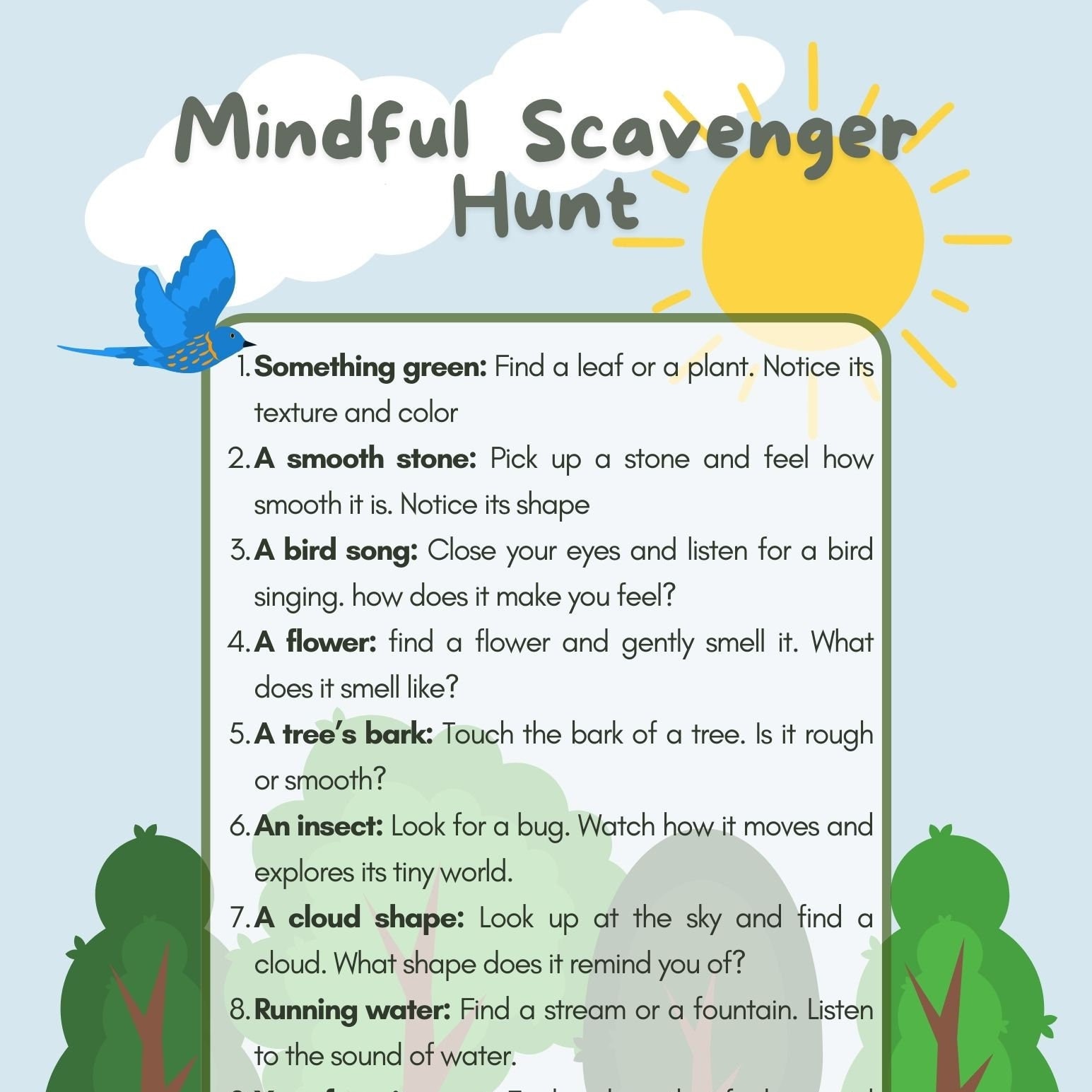 Mindful Scavenger Hunt for Children - Etsy