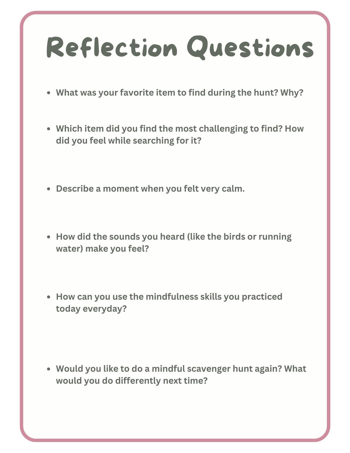 Mindful Scavenger Hunt for Children - Etsy