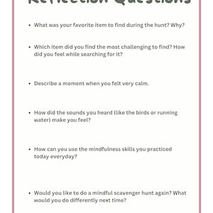 Mindful Scavenger Hunt for Children - Etsy