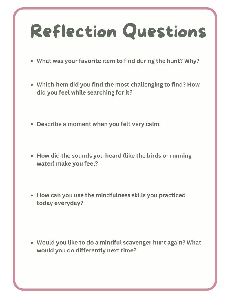Mindful Scavenger Hunt for Children - Etsy