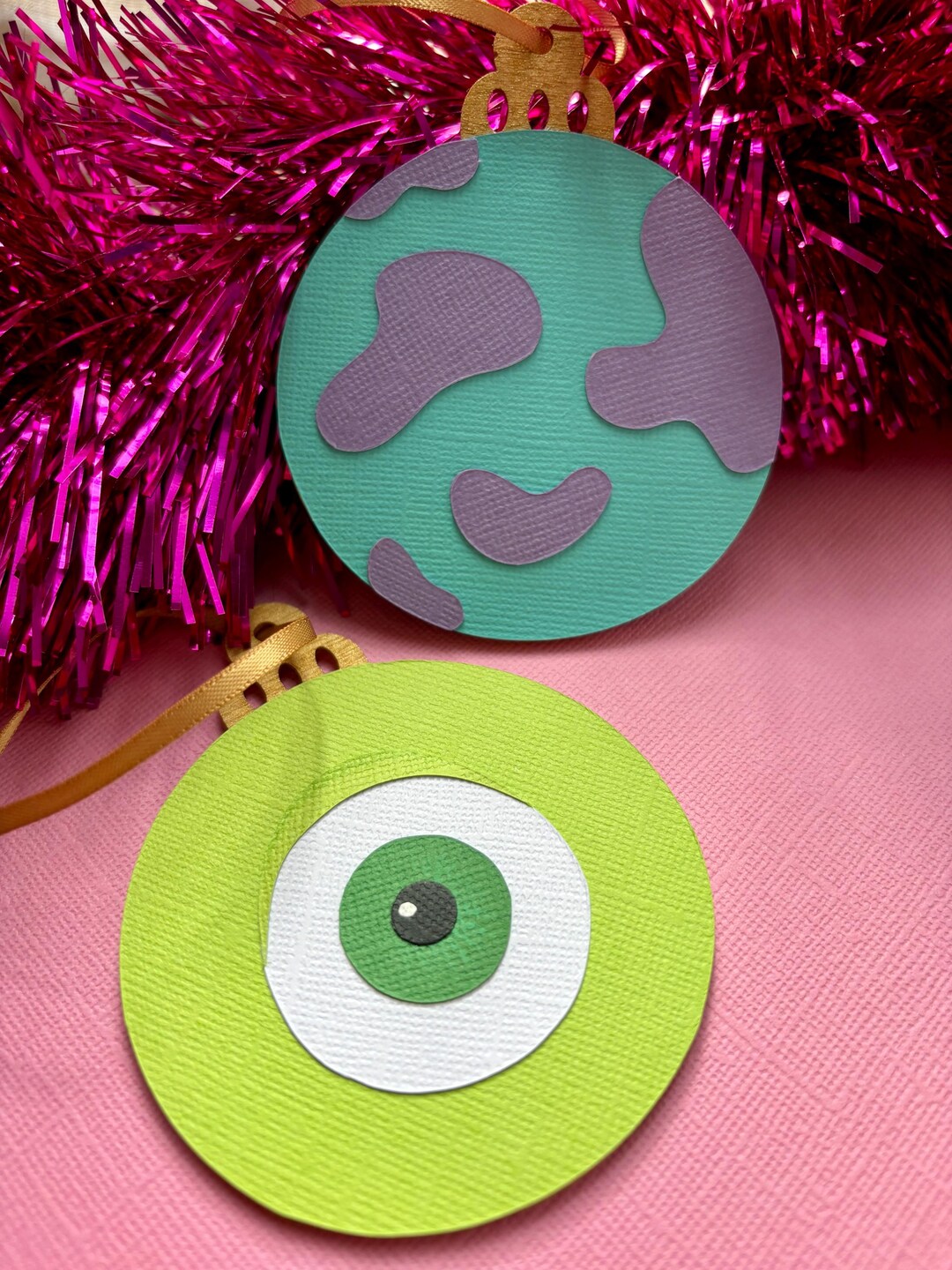 Monsters Inc Themed: Mike, Sully Handmade Christmas Decorations - Etsy