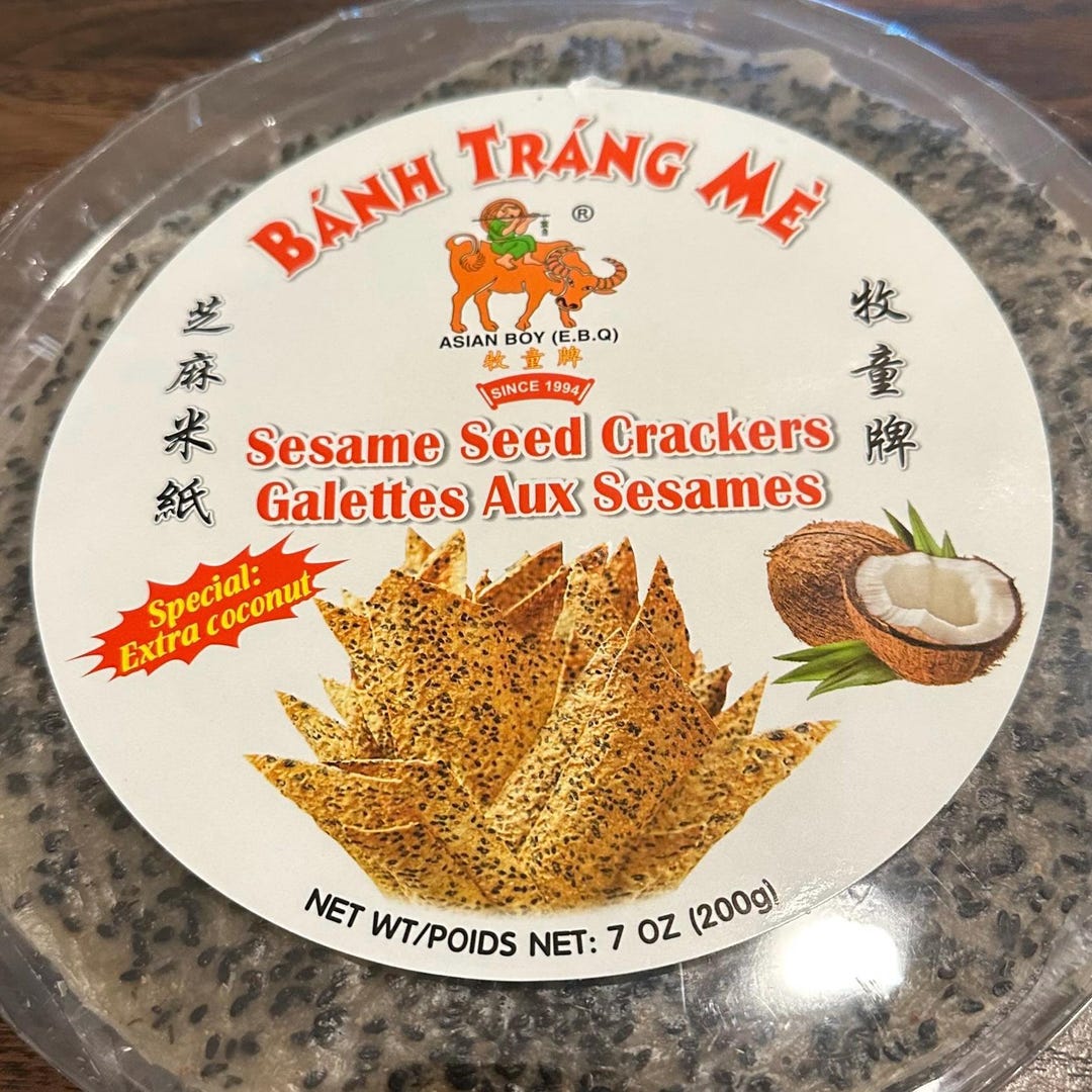 Black Sesame Rice Paper Cracker - Etsy