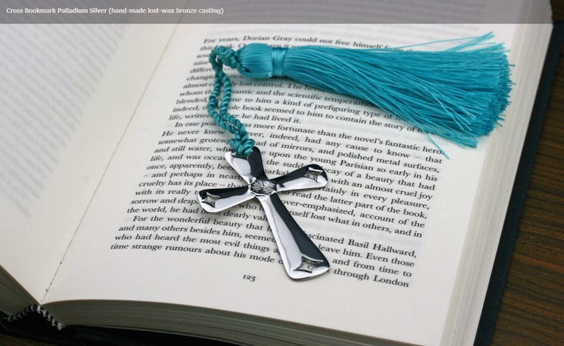 Christian Catholic Metal Cross Bookmark With Tassel, Gold, Silver, for ...
