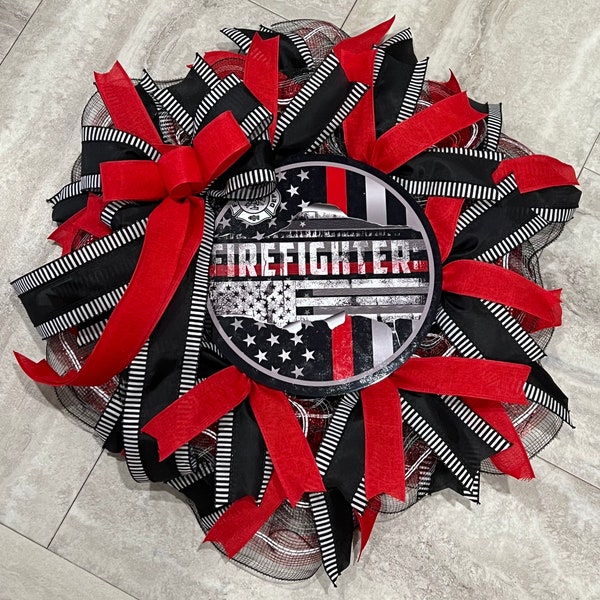 Firefighter Wreath - Etsy