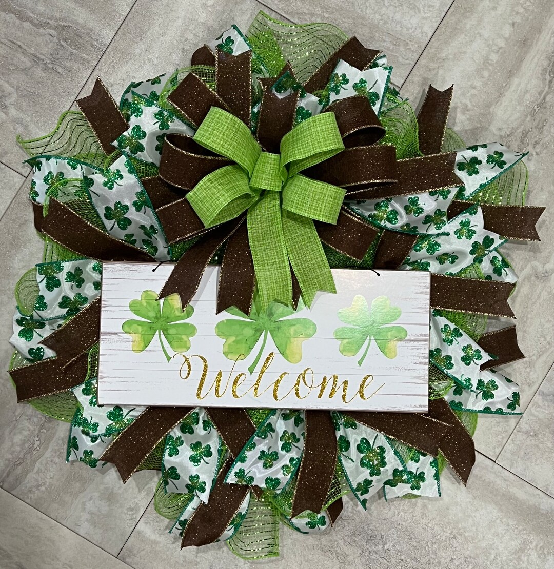 St. Patricks Day Wreath for Front Door St. Paddys Day Wreath Front Door ...