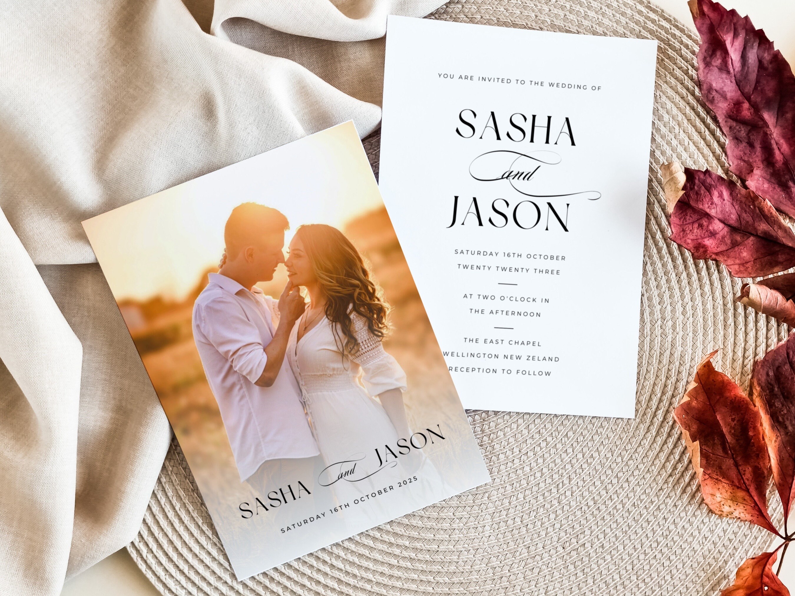 Editable Wedding Invitation Canva With QR Code and Photo Template ...