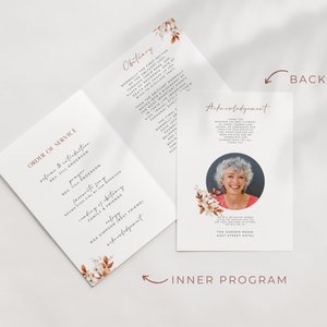 Printable Funeral Program Booklet Obiturary Template Editable Funeral ...
