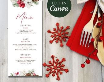 Christmas Dinner Menu Canva - Etsy