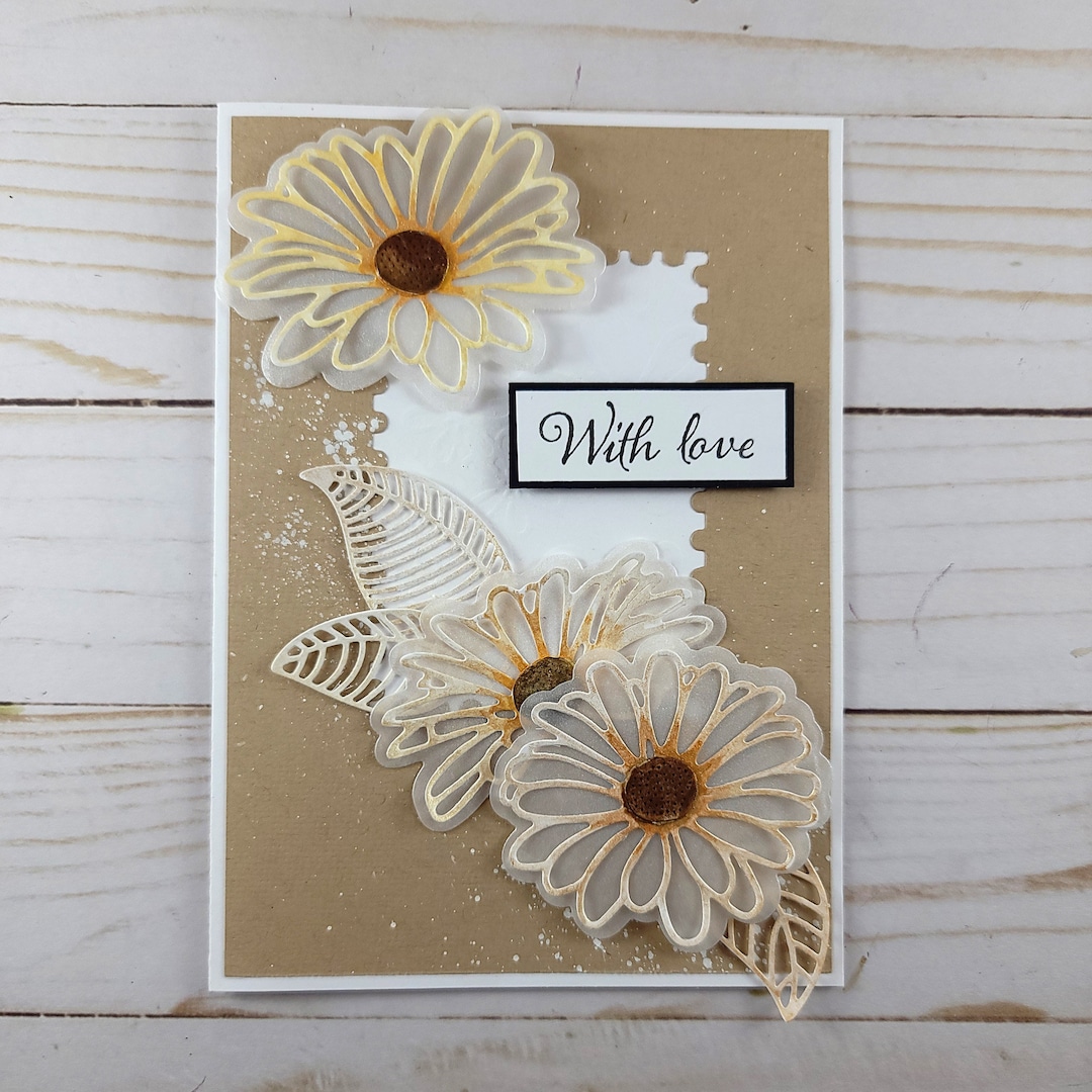 Handmade Dimensional Exclusive Card, Vellum Greeting Card Partially ...