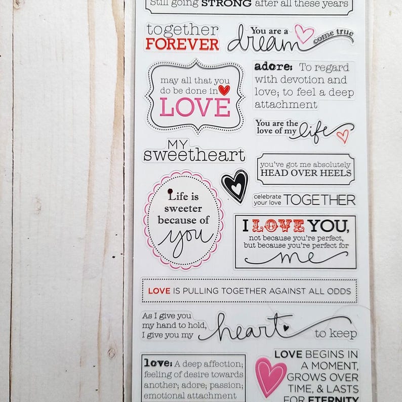Love Quote Stickers - Romantic Phrase Stickers for Wedding, Anniversary ...