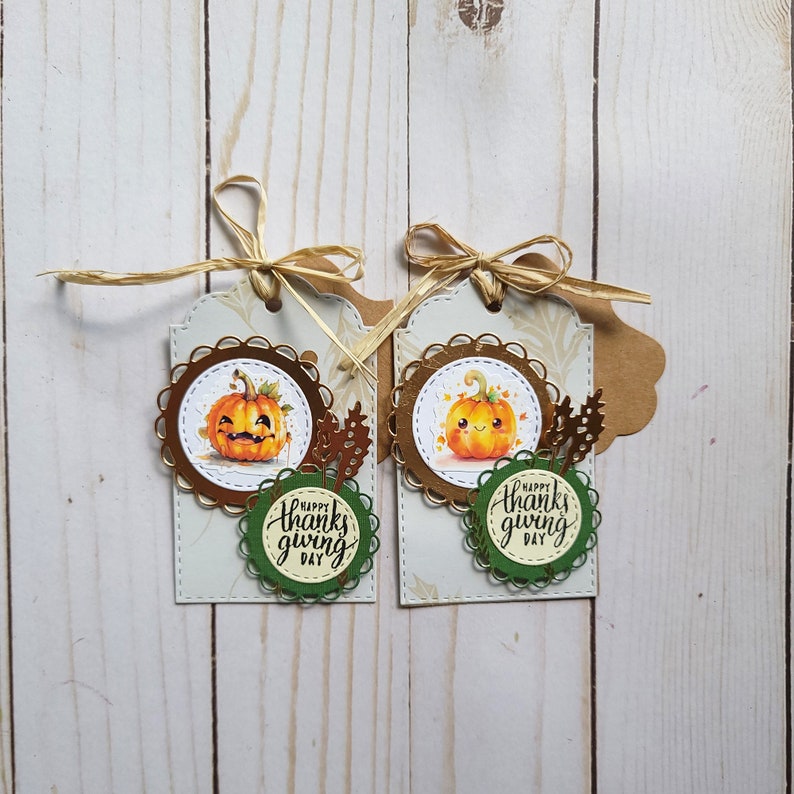 3D Thanksgiving Gift Tags Set, Fall Gift Tags, Pumpkin Gift Tags Set ...