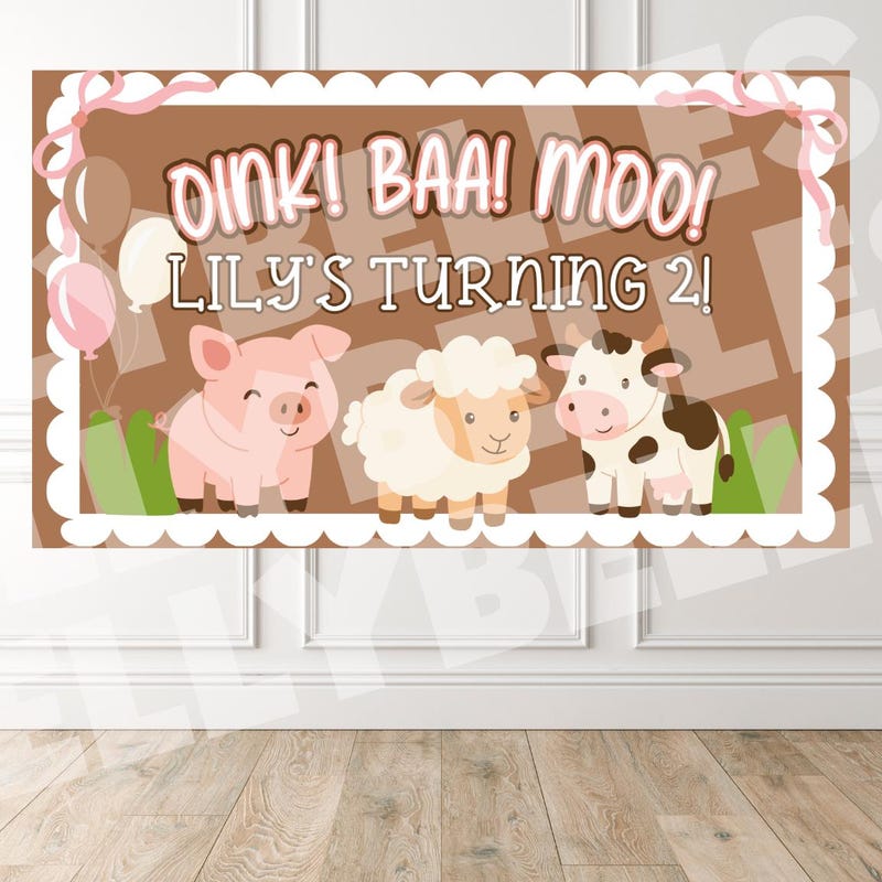 Oink Cluck Banner Template - Etsy