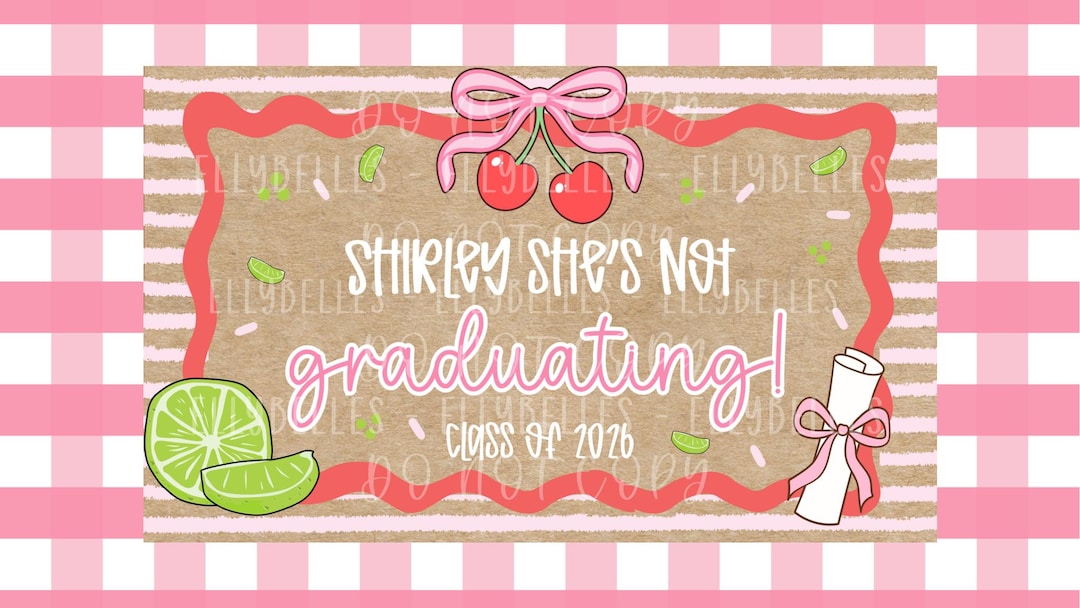 Shirley She’s Not Graduating Girly | Cherries Lime Stripes Coquette ...
