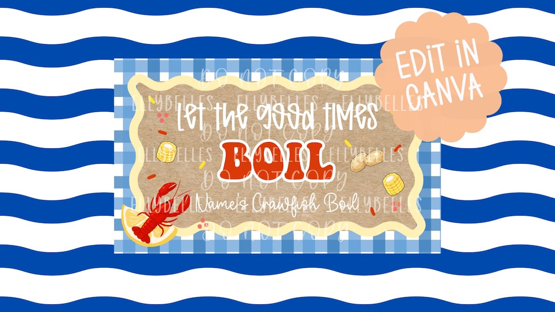 Crawfish Boil Party | Editable Canva Banner Template 60x36 - Etsy