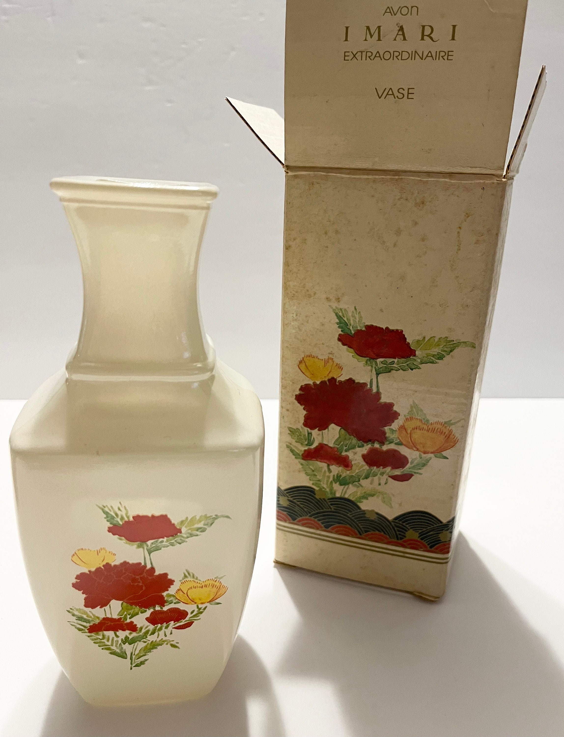 Vintage Avon Imari Extraordinaire Vase With Original Box, Ivory White ...