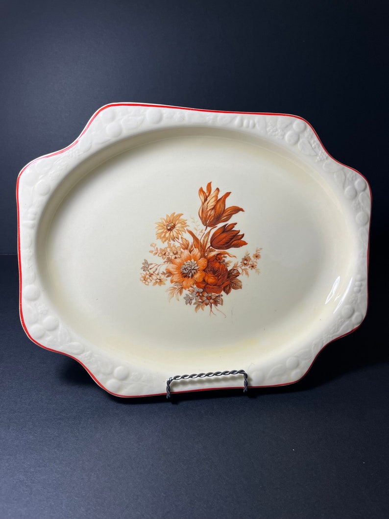 Vintage 1930s Dinnerware Platter Made in USA, Euclid Pattern ...