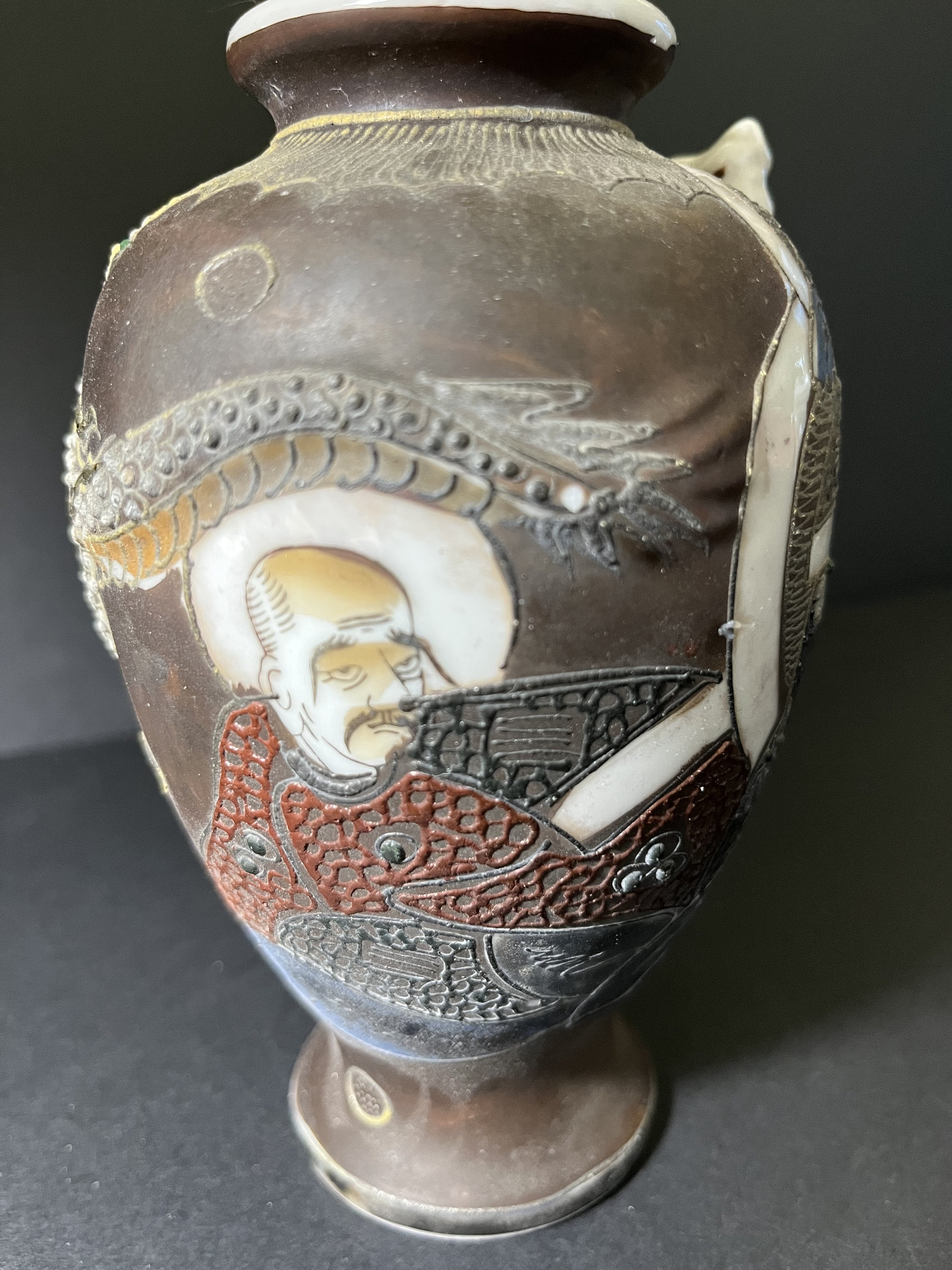 Dragon Vase Made in Nagoya Japan, Dragonware Vase, Moriage Dragon Vase ...