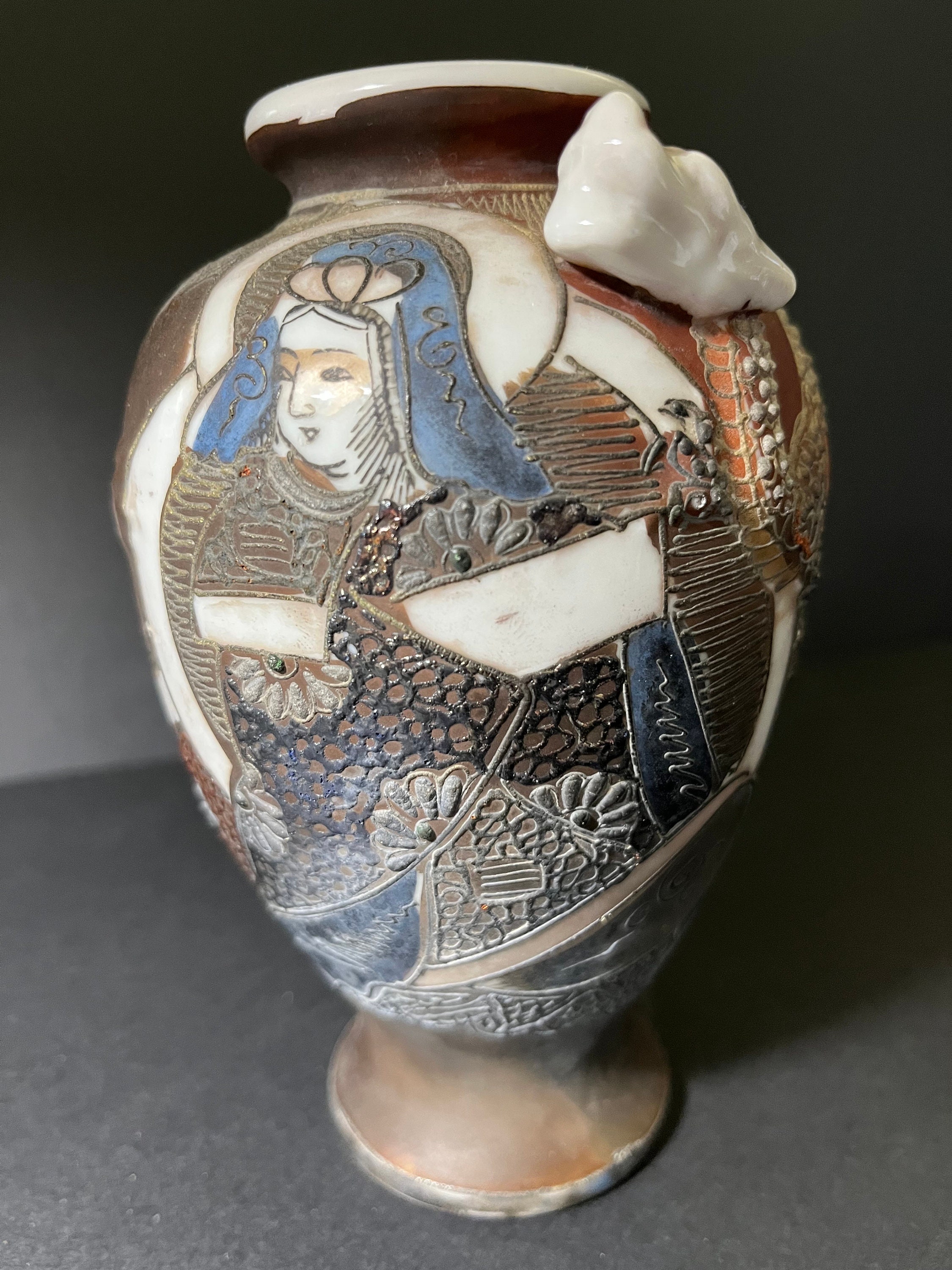 Dragon Vase Made in Nagoya Japan, Dragonware Vase, Moriage Dragon Vase ...