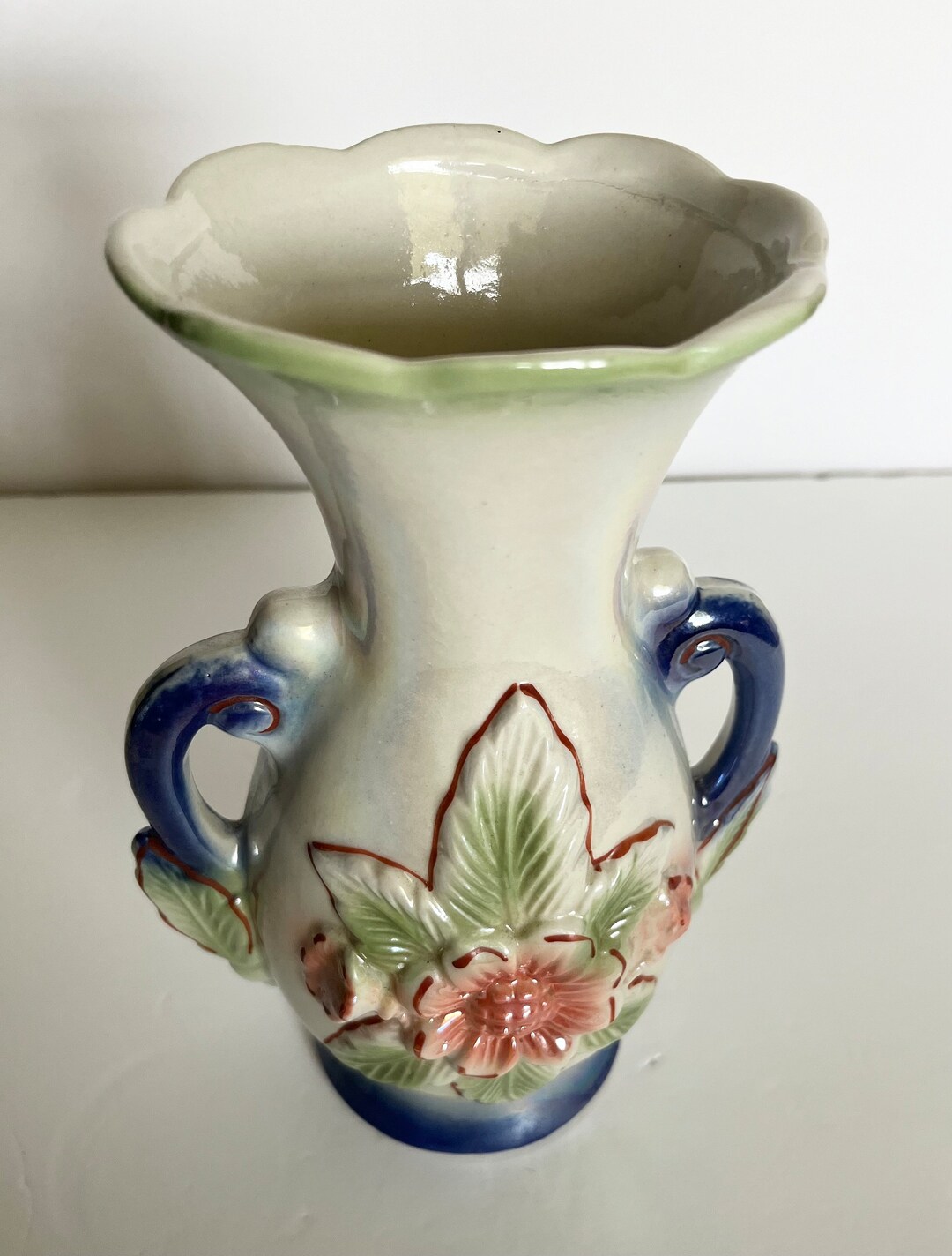 Vintage Lusterware Vase Made in Brazil, Flower Vase, Floral Container ...