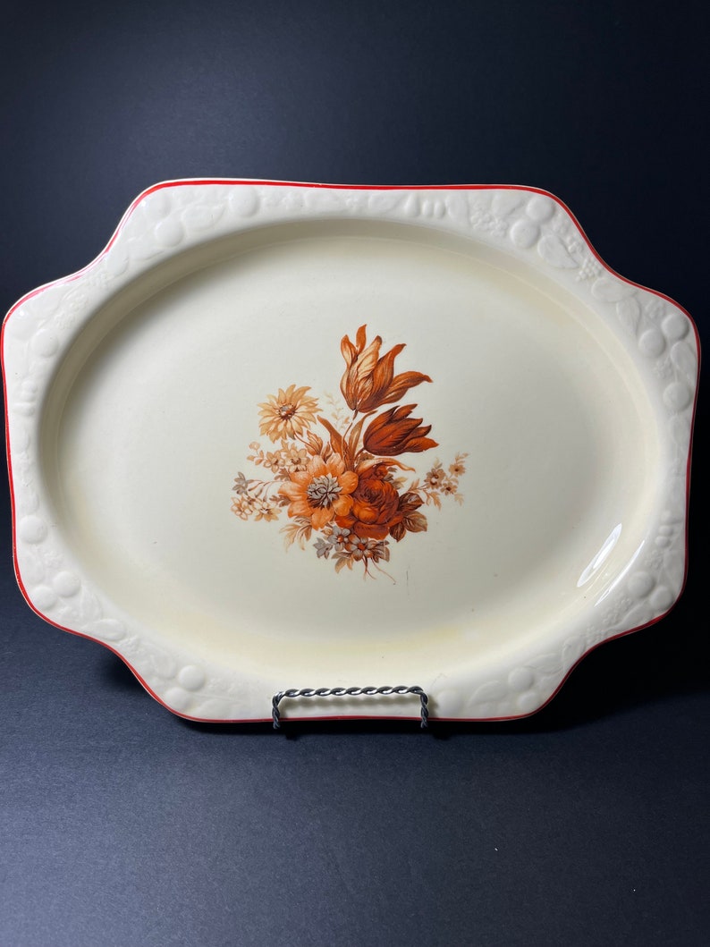 Vintage 1930s Dinnerware Platter Made in USA, Euclid Pattern ...