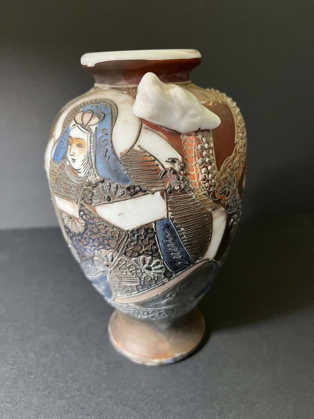 Dragon Vase Made in Nagoya Japan, Dragonware Vase, Moriage Dragon Vase ...