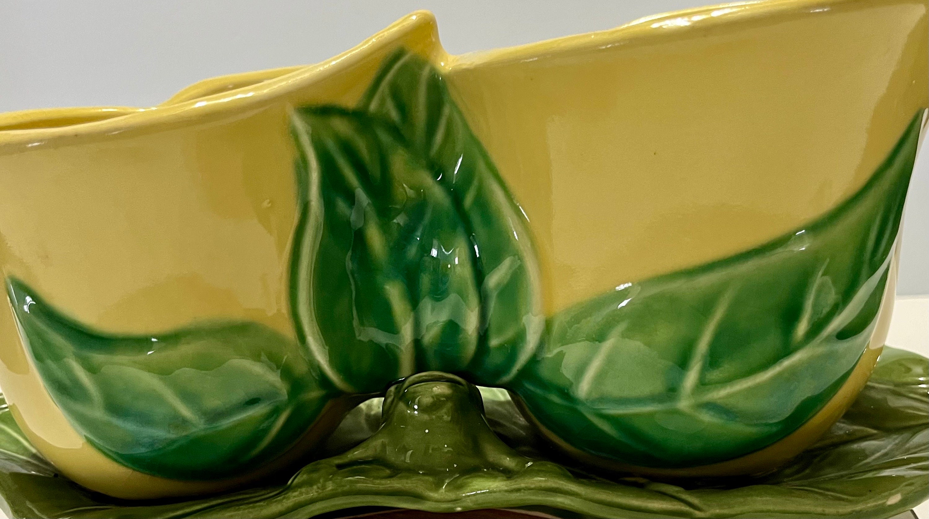 Vintage Morton Double Lily With Frog Planter, 1950s Morton Pottery ...